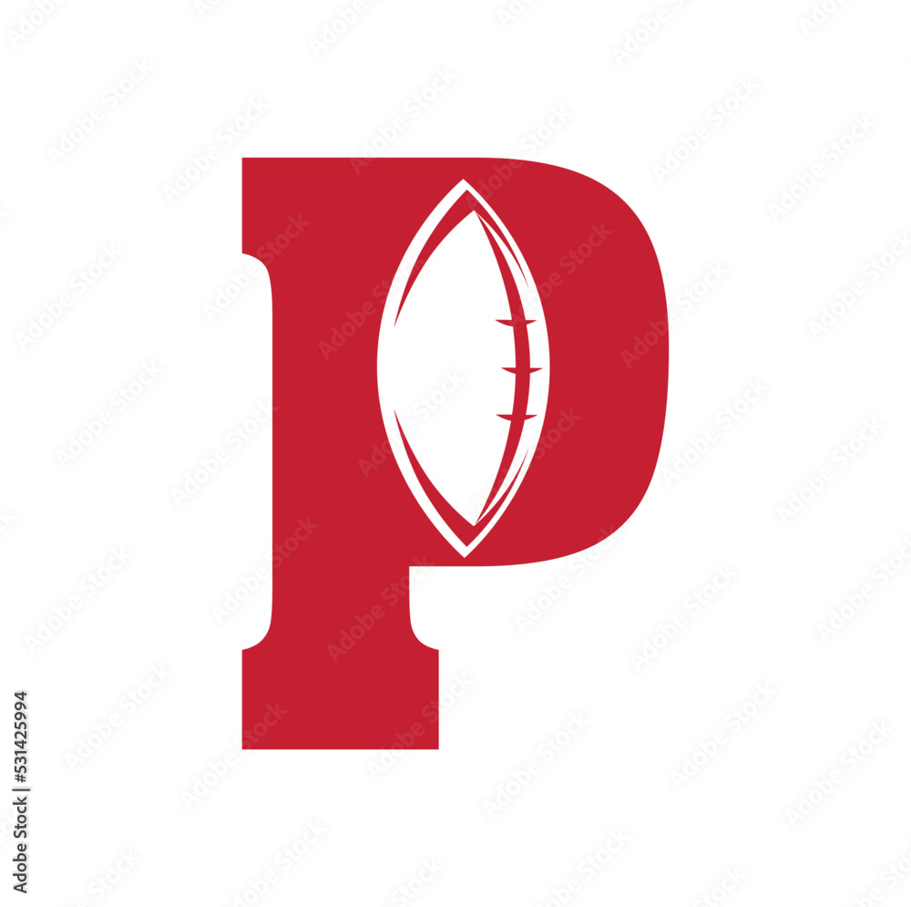 Rugby Team Logo With Letter P Symbol Concept, American football, sports ...
