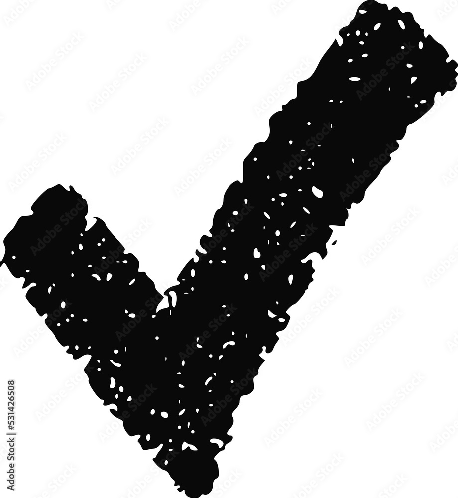 Hand drawn check (V) sign isolated on transparent background Stock ...