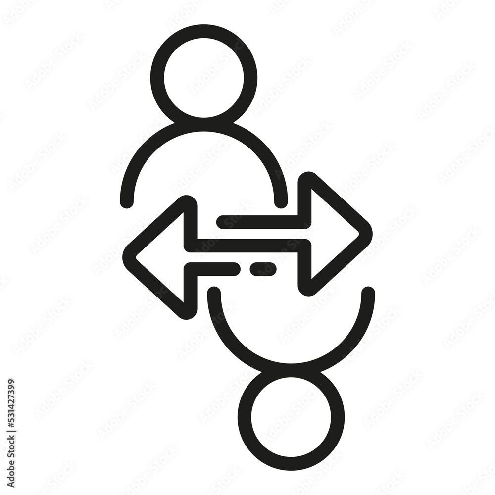 Account switch, person change icon. Exchange partner linear vector ...
