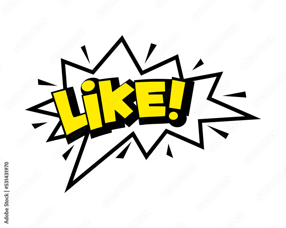 Like comic word speech bubble icon with cloud, rays. Pop art vector ...