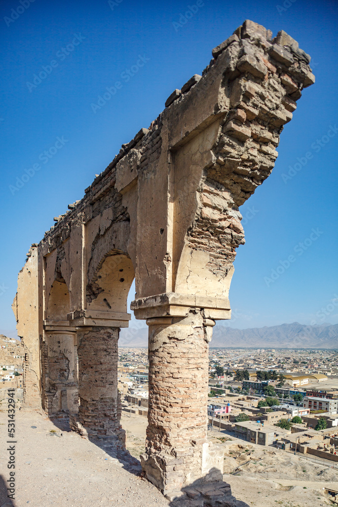 Remaining archeological structure of King Nader Shah Tomb, located on ...