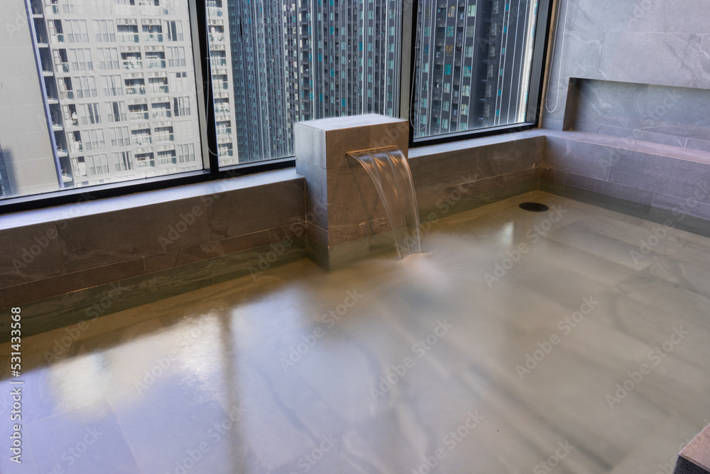 Sauna Spa Onsen in Hotel. Japanese Hot Springs Spa Onsen Bath in the Condominium or Hotel. Stock ...