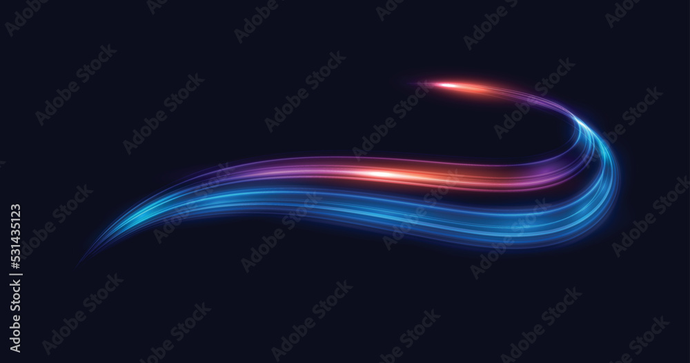 Modern abstract high-speed light trails effect. Futuristic dynamic ...