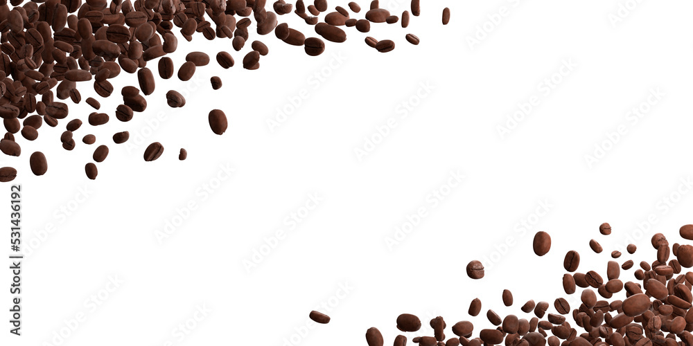coffee beans isolated on transparent background. Stock Illustration ...