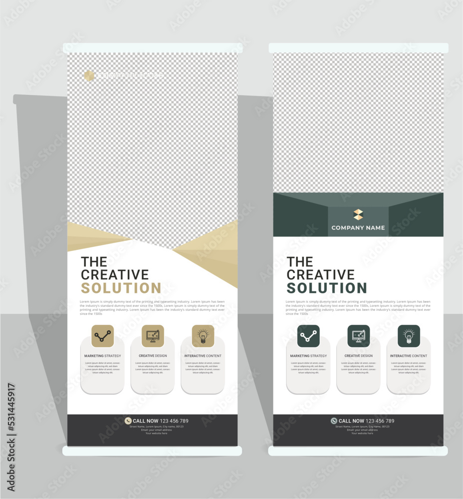 Corporate roll-up banner, Business roll-up banner, Roll up x stand ...