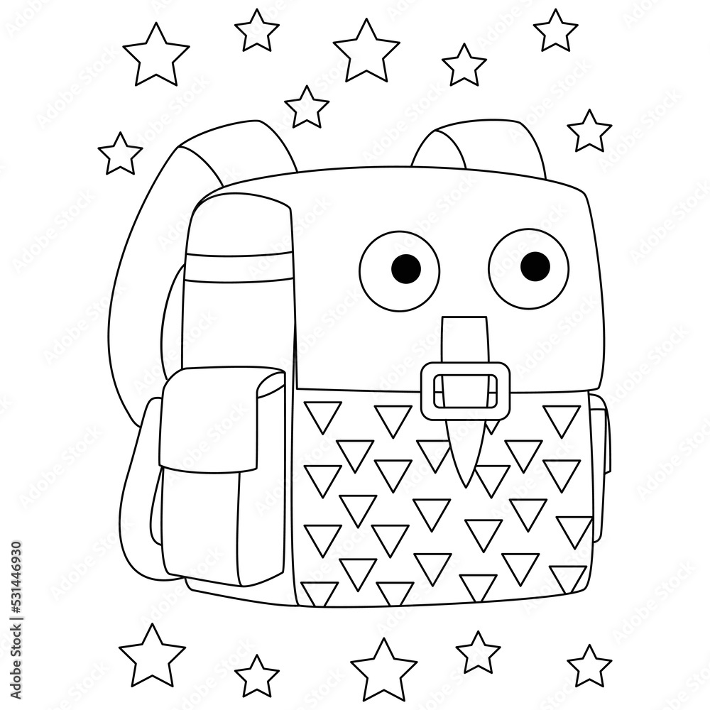 Cartoon character school bag backpacks with star ornaments coloring ...