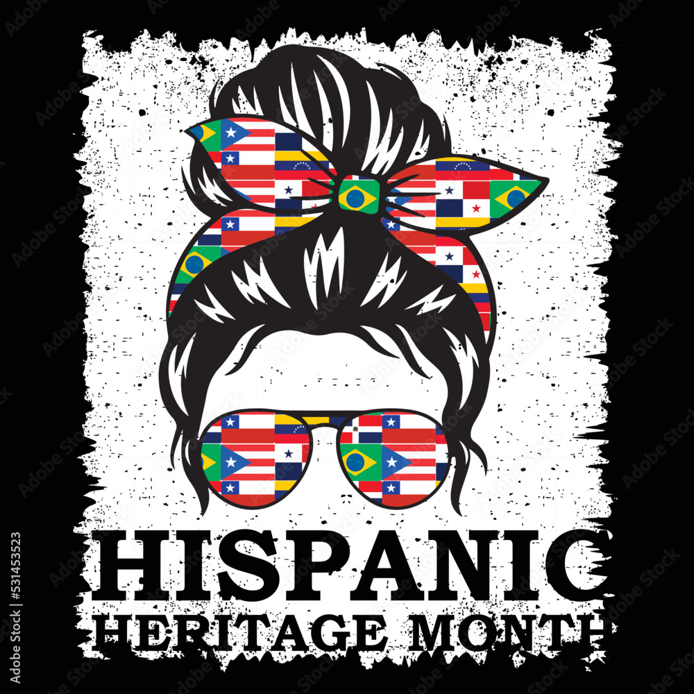 Hispanic Heritage Month Messy Bun Stock Vector Adobe Stock