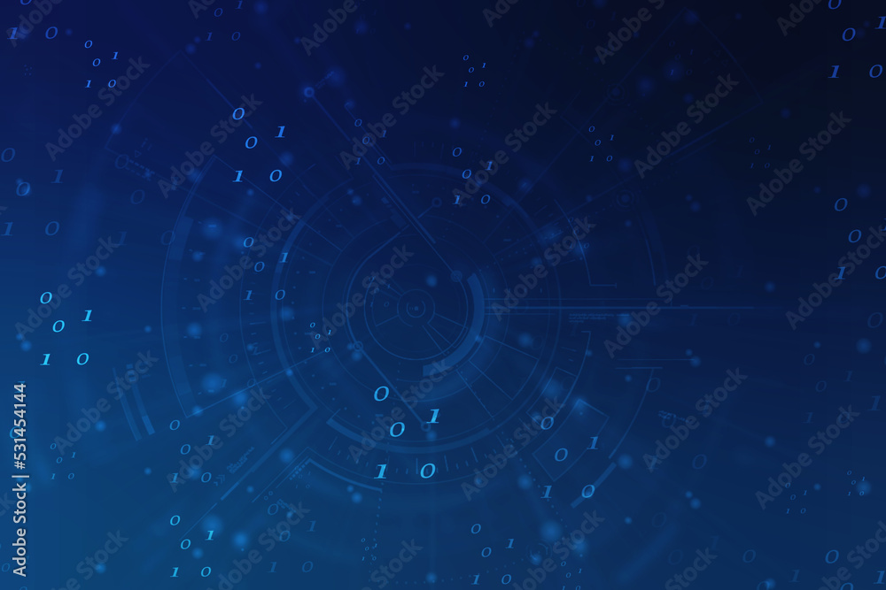 Binary Code Background, Digital Abstract technology background, flowing ...