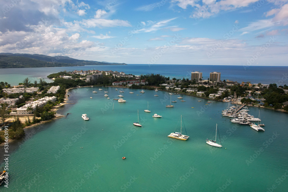 Montego Bay yacht and boat club aerial view Stock Photo | Adobe Stock
