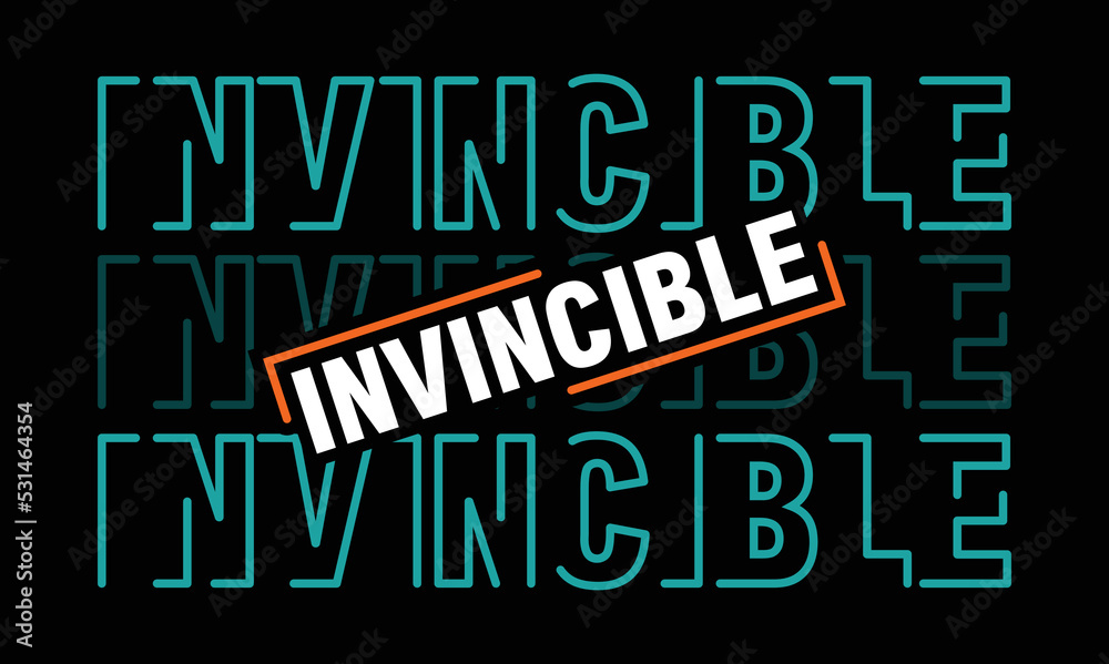 Poster Invincible Quotes lettering and motivated typography design in ...
