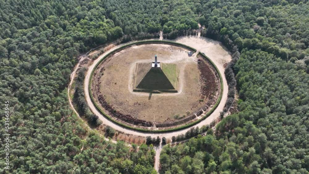 The Pyramid of Austerlitz monument consisting of a grass clad pyramid ...