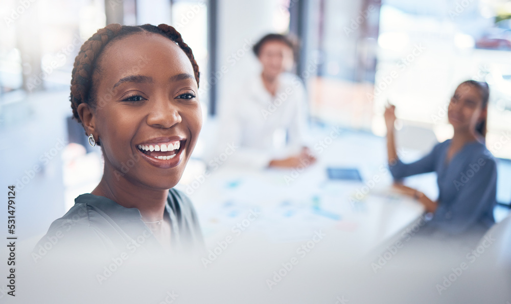 Black woman manager and business people with whiteboard presentation ...