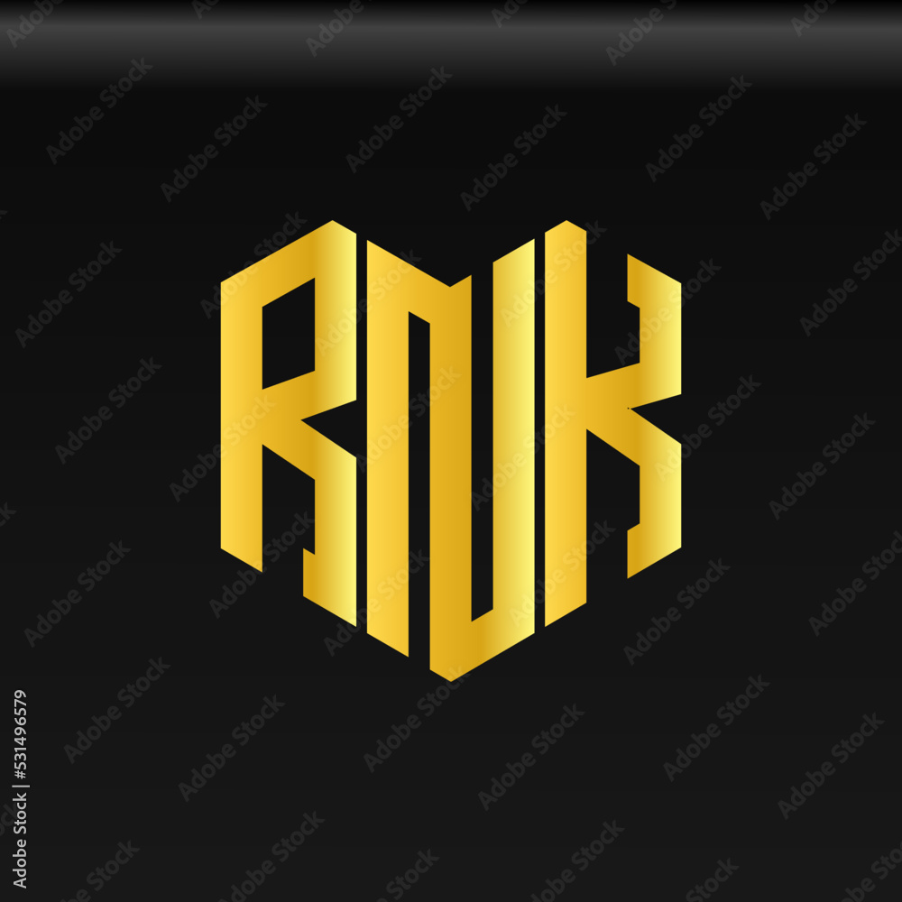 RNK letter luxury logo design on black background. RNK creative ...