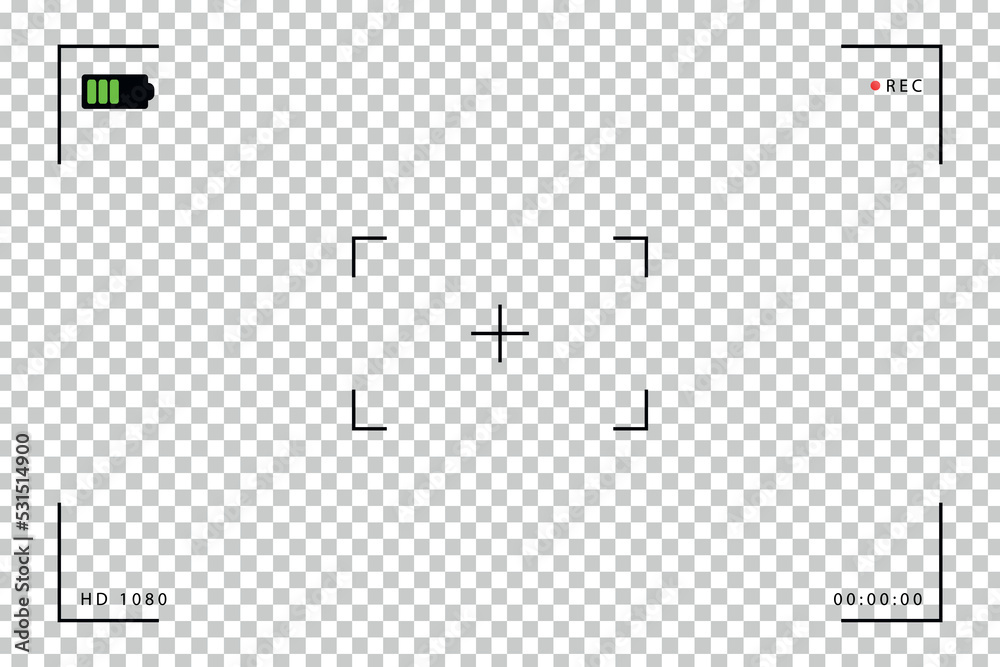 Vector realistic isolated camcorder video screen frame for decoration ...