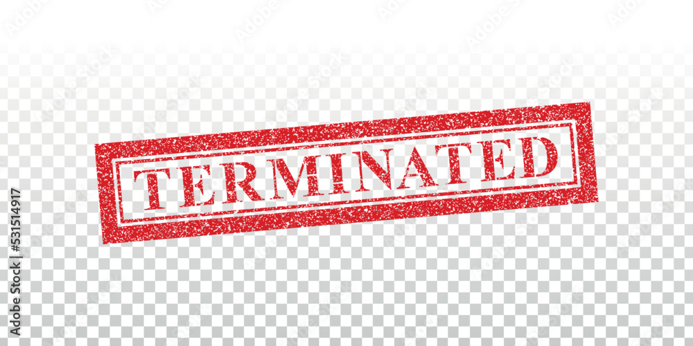 Vector realistic isolated rubber stamp of Terminated logo for template ...