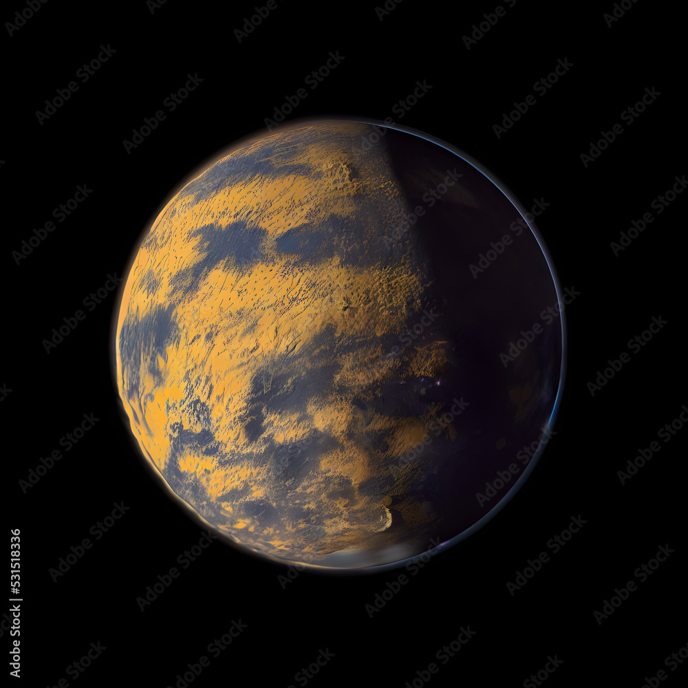 Exoplanet, deep space, planet with life, space illustration, alien ...