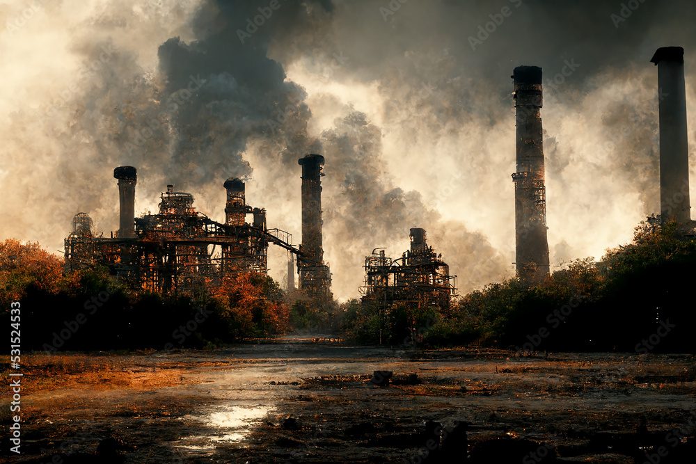 Mystical Scary Old Industrial Plant Horror Movie Environment 3D Art ...