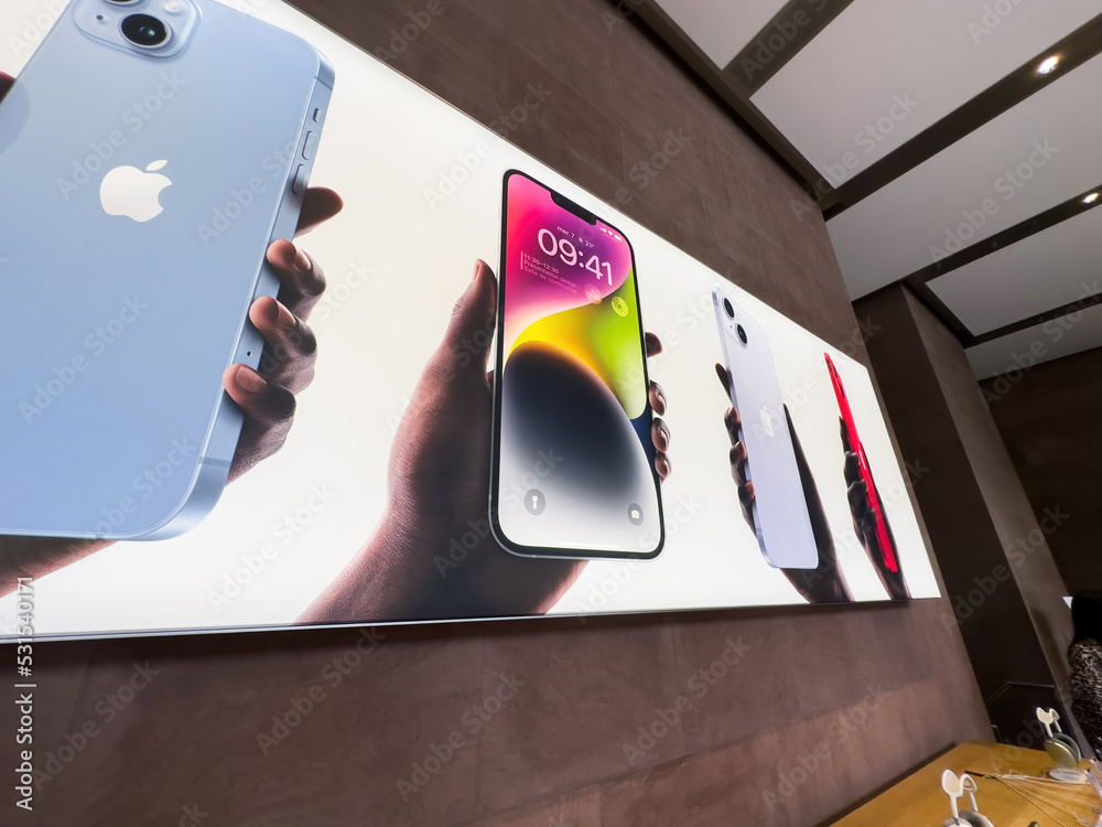 Paris, France - Sep 16, 2022: Large advertising OOh banner board with ...