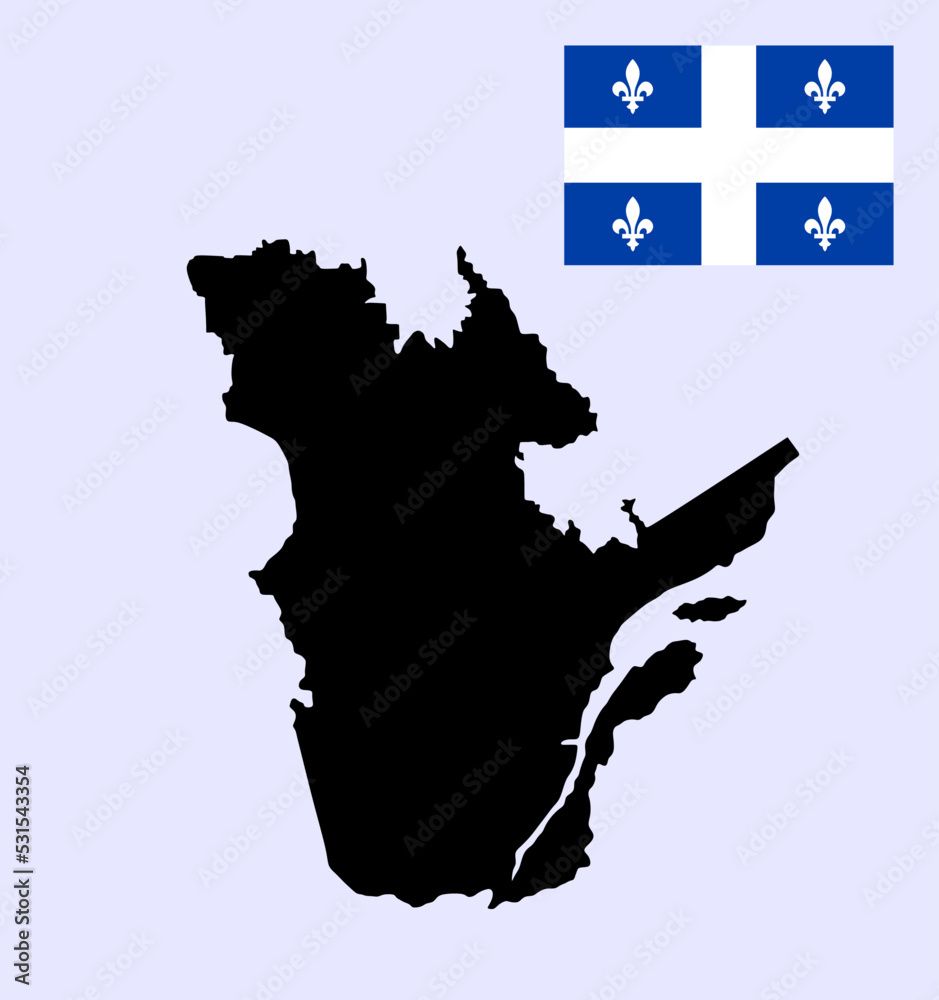 Quebec map vector silhouette illustration. Province of Canada symbol ...