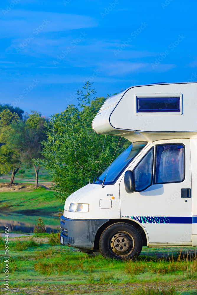 Rv motorhome on nature. Holidays trip. Stock Photo | Adobe Stock