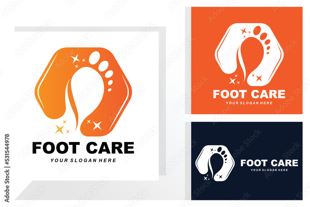 Foot Care Logo Design Health Illustration Woman Pedicure Salon Vector ...