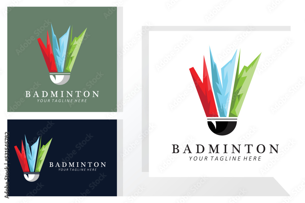 Badminton logo design, vector icon for athletics competitions Stock ...