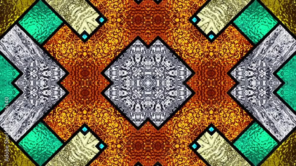 Night party background with stained glass window. Light. Seamless ...