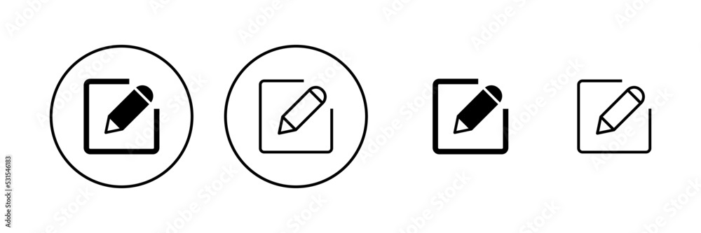 Edit icon vector. edit document sign and symbol. edit text icon. pencil ...