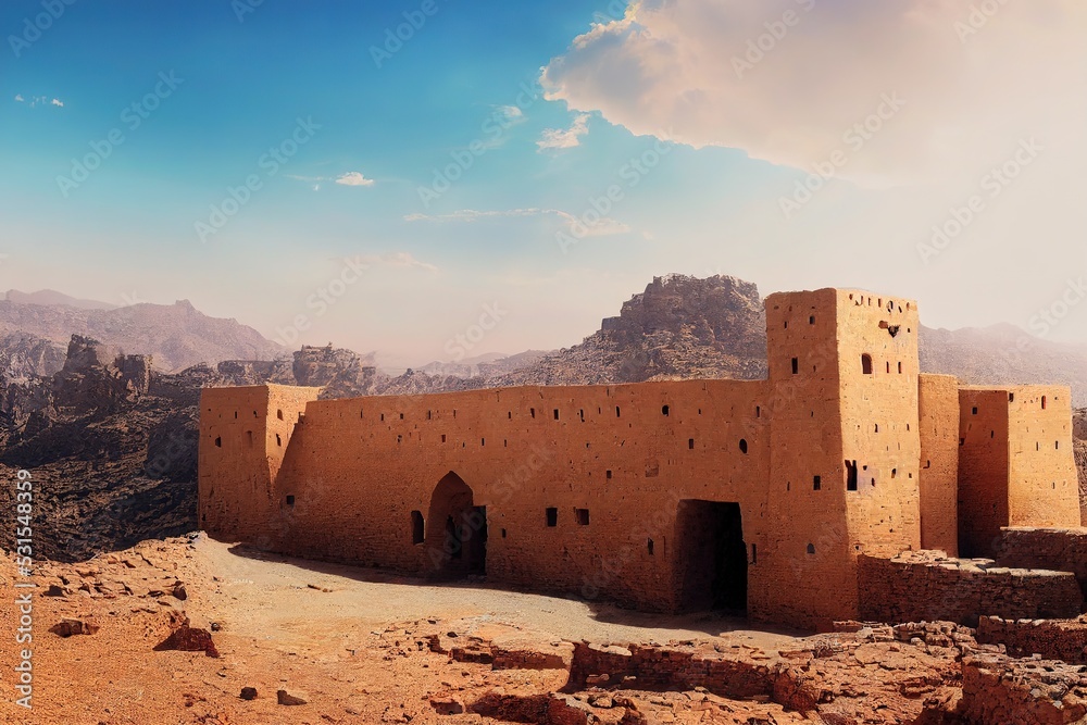 The old fort in Hejaz Mountains, Makkah Province of Saudi Arabia ...