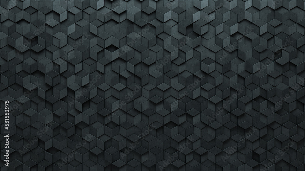 Diamond Shaped, 3D Mosaic Tiles arranged in the shape of a wall ...
