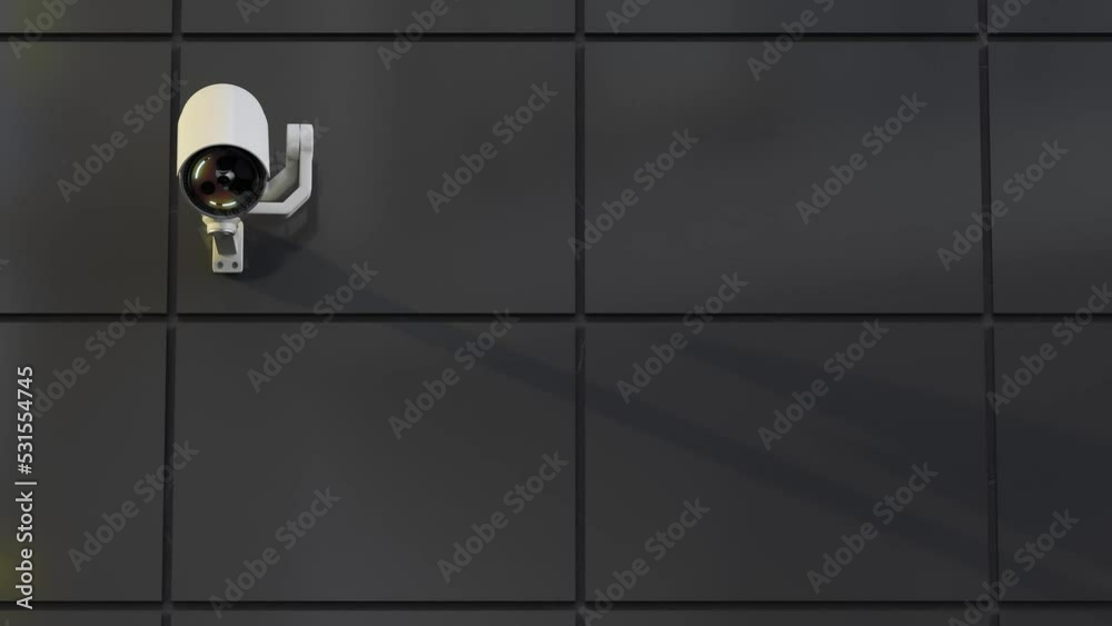 CCTV camera installed on wall of the building. Scan the area for ...