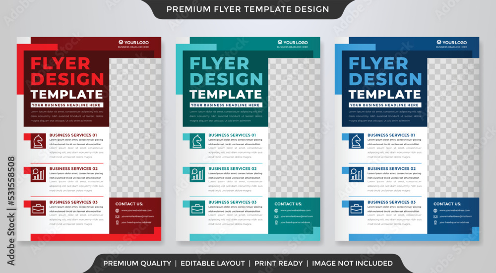 set of business flyer layout template design with minimalist and modern ...