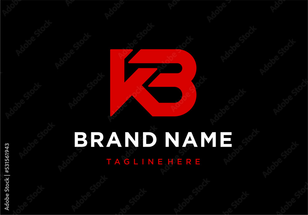 Alphabet Modern Elegant Luxury Letter Monogram Initial KB Logo Design ...