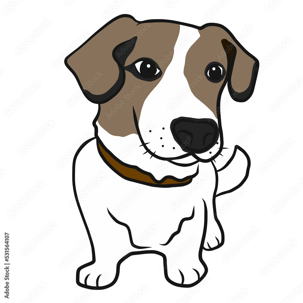 Jack Russell cartoon illustration Stock Illustration | Adobe Stock