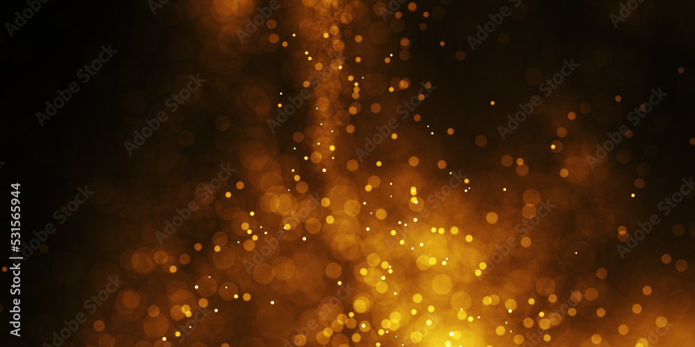 Super glowing light effect gold particles Stock Illustration | Adobe Stock