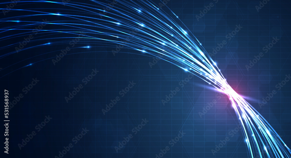 Blue light streak, fiber optic, speed line, futuristic background for ...