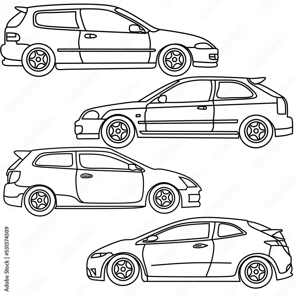 car outline vector image for coloring book. Stock Vector | Adobe Stock