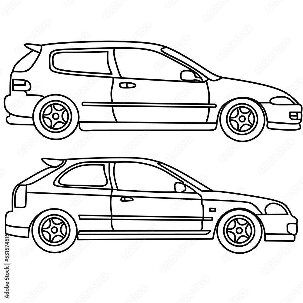 car outline vector image for coloring book. Stock Vector | Adobe Stock