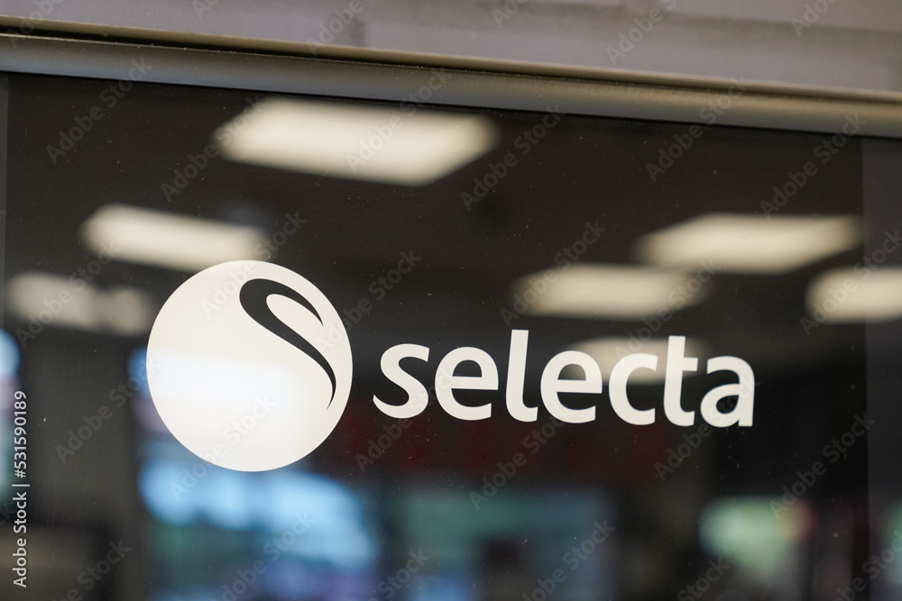 Selecta text brand and logo sign distributer coffee vending machines ...