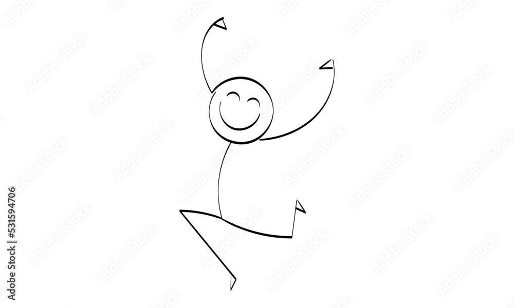 Vector Stickman Character illustration. Sketch stick figure isolated ...