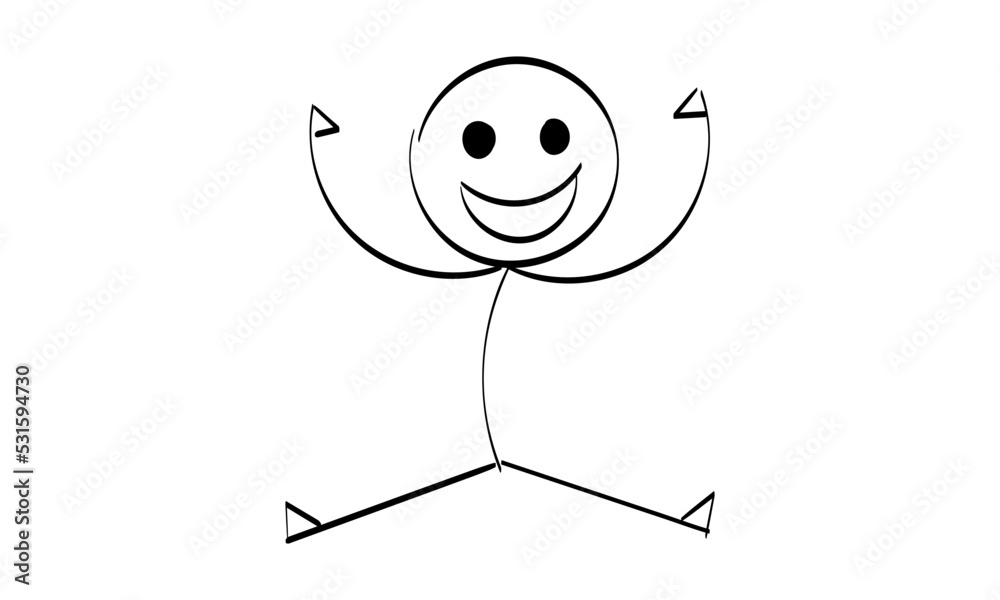 Vector Stickman Character illustration. Sketch stick figure isolated ...