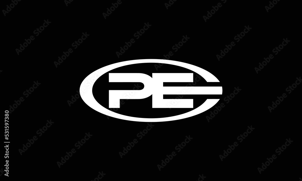 PE logo design template vector illustration Stock Vector | Adobe Stock