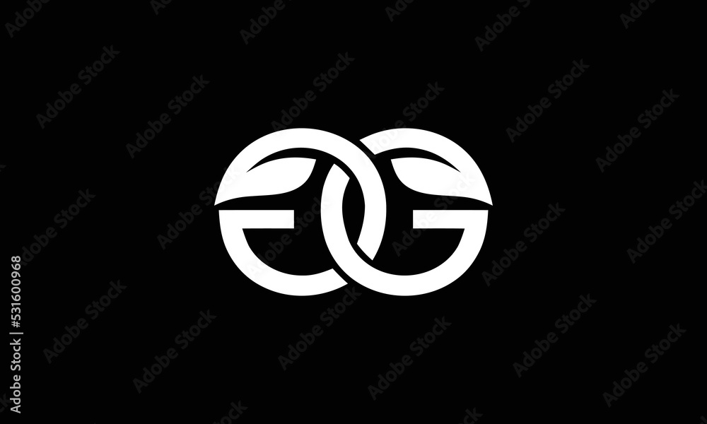 GG logo design concept with background. Initial based creative minimal ...