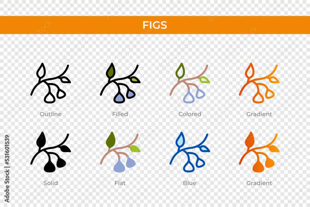 figs icon in different style. figs vector icons designed in outline ...