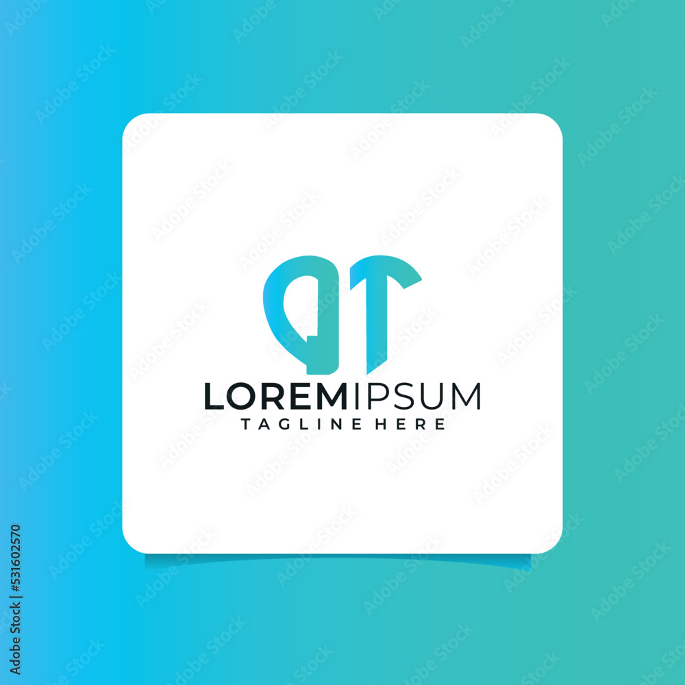 qt letter design for logo and icon.az typography for technology ...