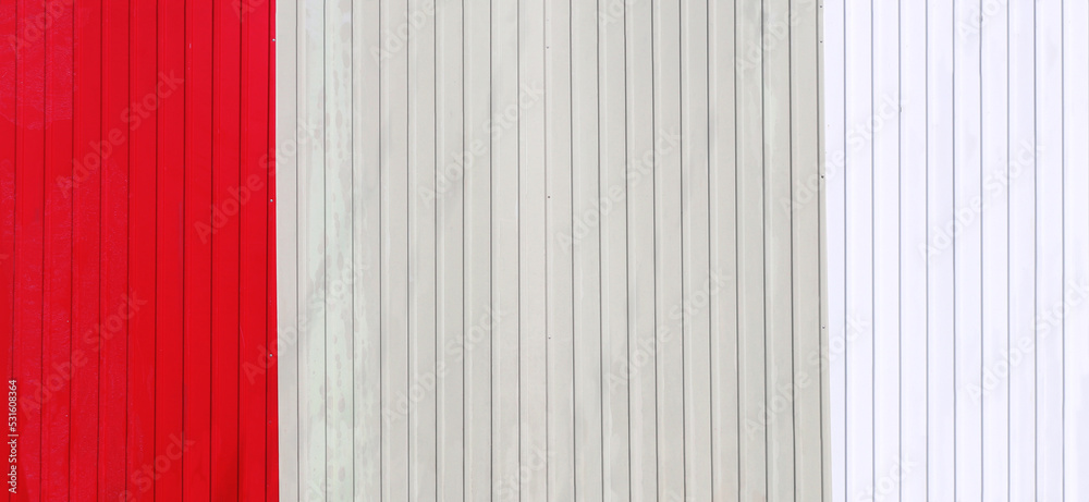 Wave Sheets fence of red, beige and white colors. Horizontal background ...