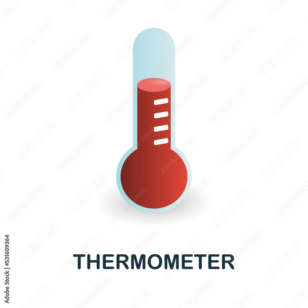 Thermometer icon. 3d illustration from measuring collection. Creative ...