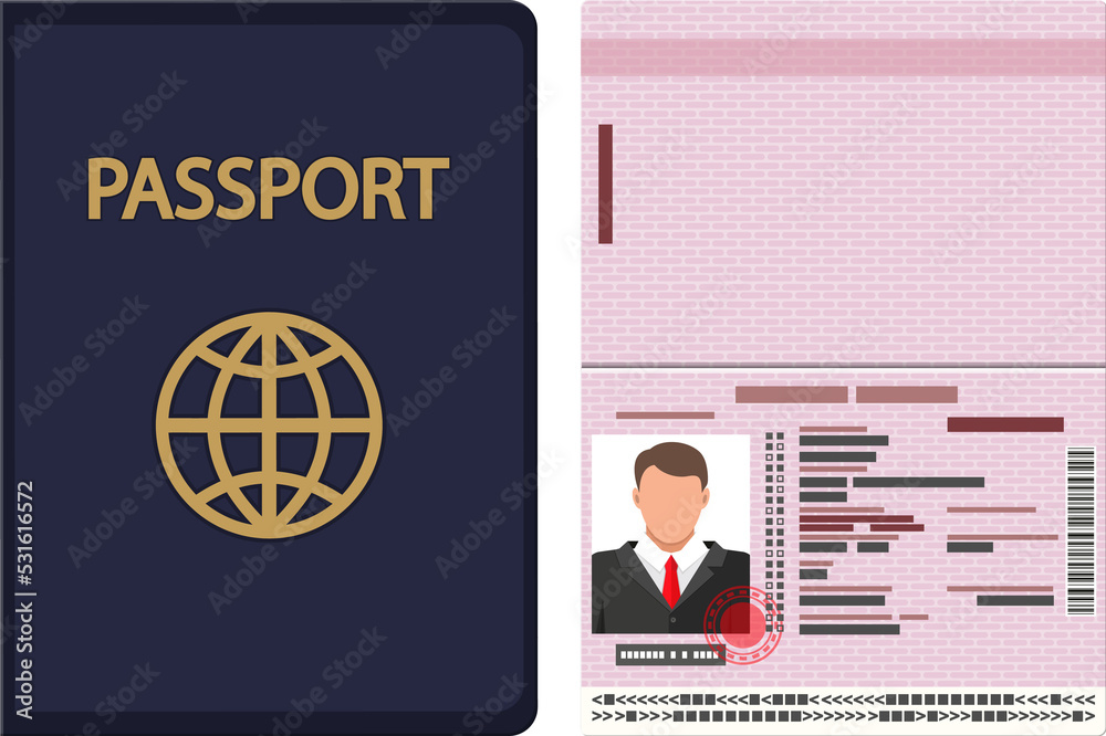 Identity card, national id card, passport card Stock Illustration ...