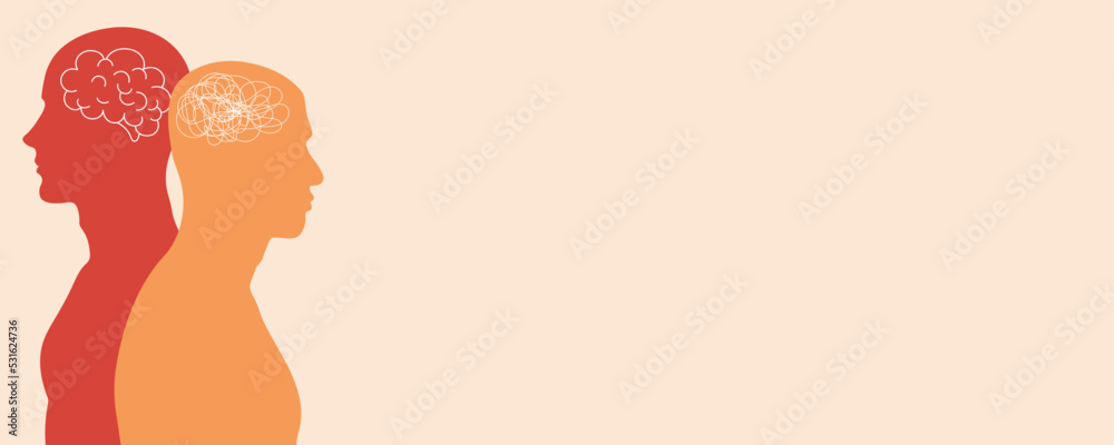 Two-headed cartoon character, mental health, imagination, and a double ...