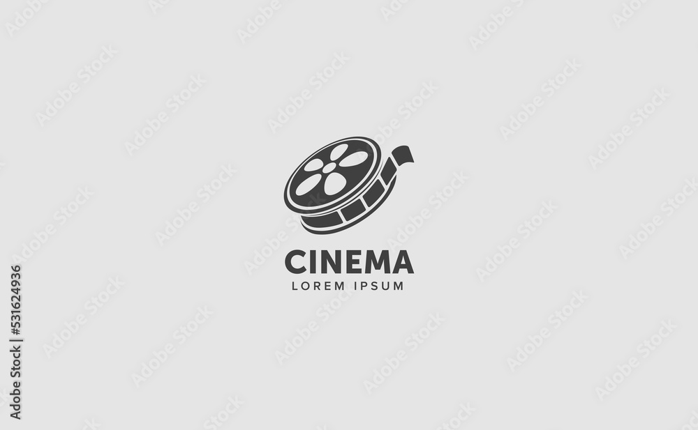 Film roll, studio, movie, channel logo illustration. Abstract cinema ...